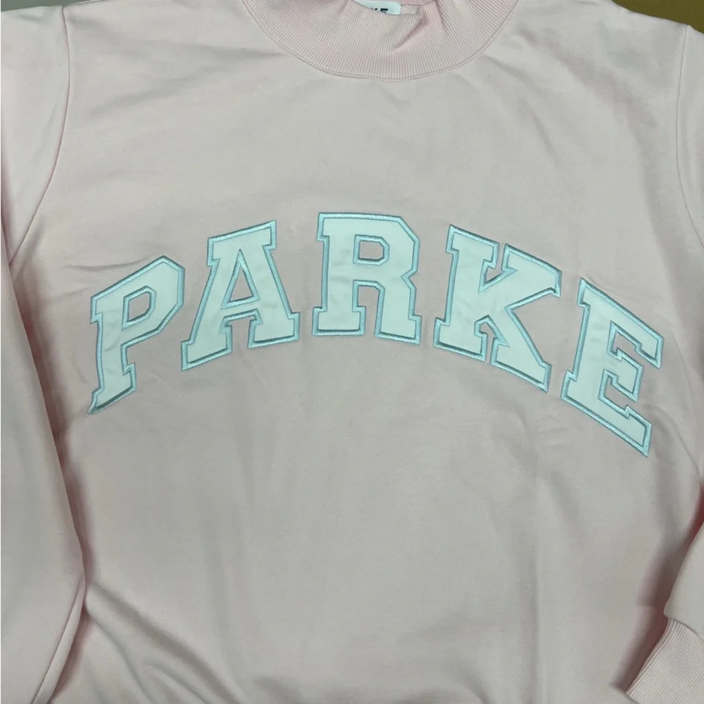 Parke | Tops | Parke Light Pink Crewneck Sweatshirt With White ...